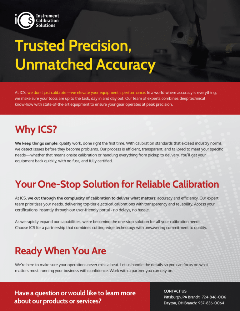 Electrical Calibration Capabilities - Instrument Calibration Solutions