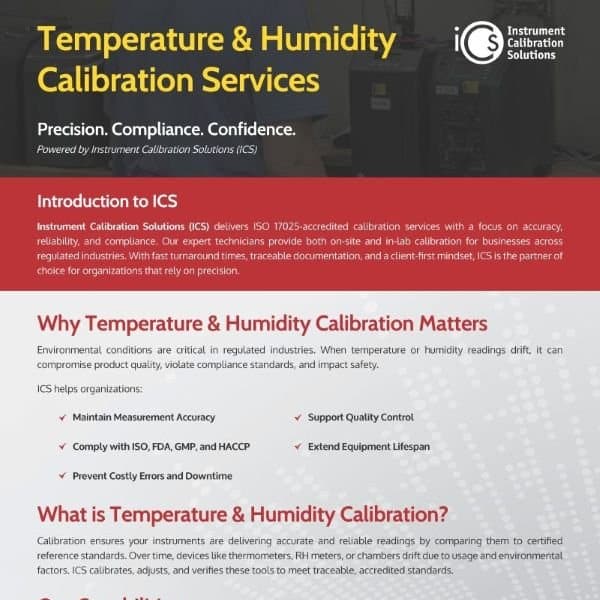 Temp and Humidity Calibration Overview Doc (ICS) - Instrument ...